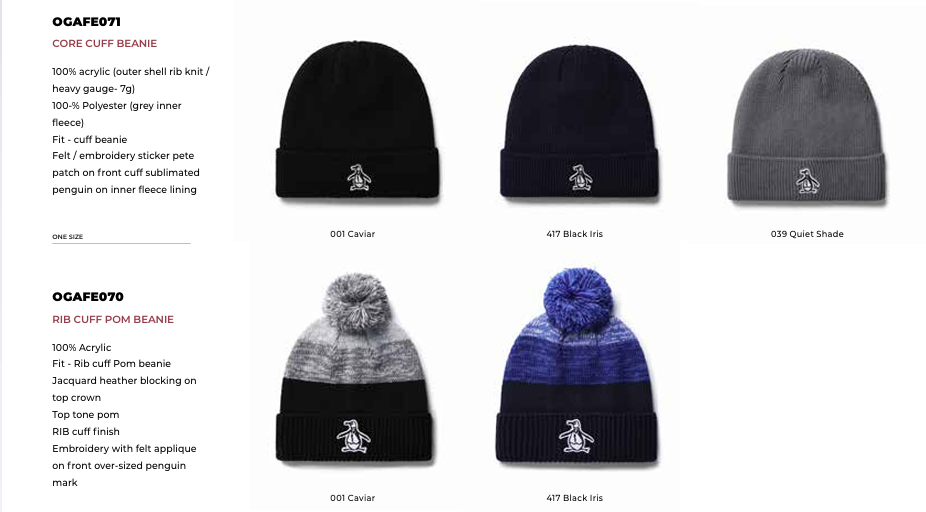 Original Penguin Rib Cut Pom Beanie - Ørn Golf